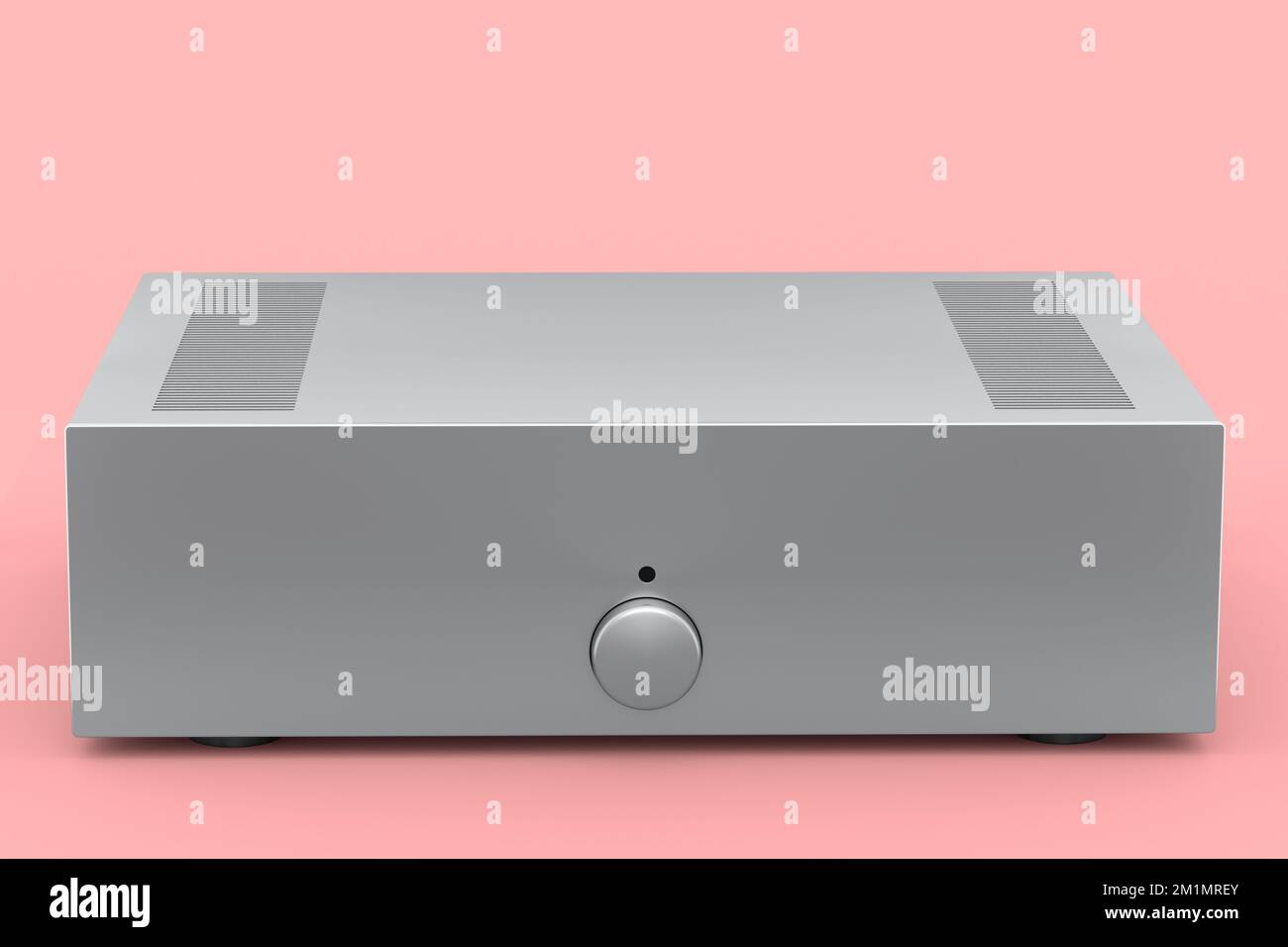 HiFi system with turntable and amplifier for home theater on pink ...