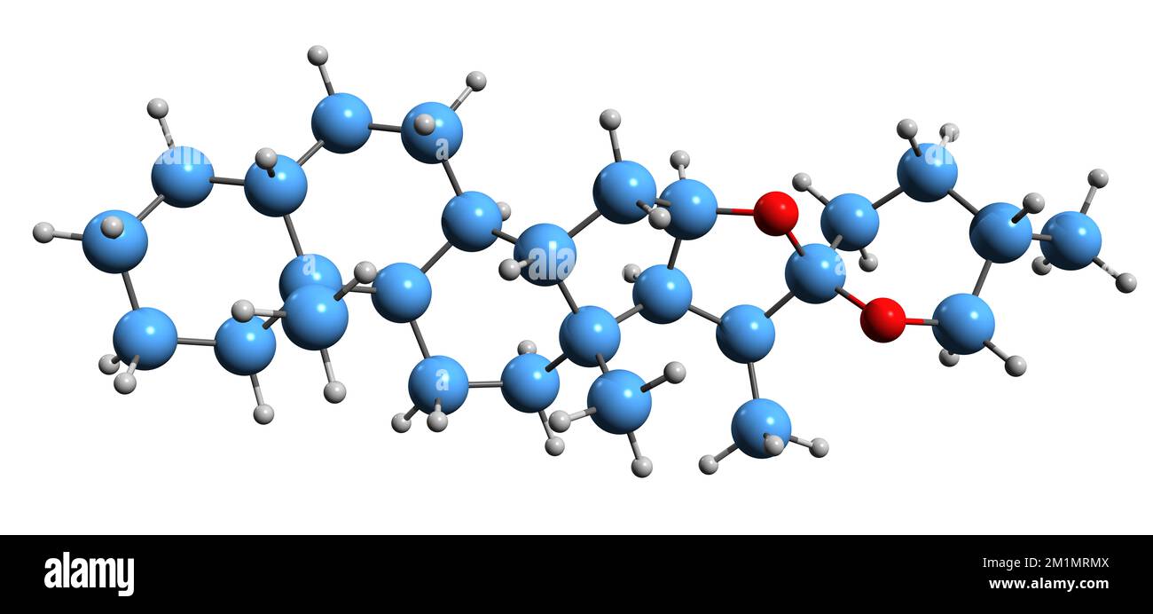 3D image of Spirostan skeletal formula - molecular chemical structure ...