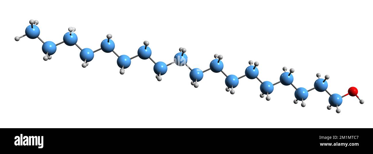 3D image of Stearyl alcohol skeletal formula - molecular chemical ...