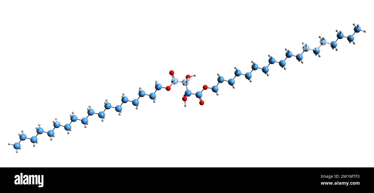 3D image of Stearyl tartrate skeletal formula - molecular chemical ...