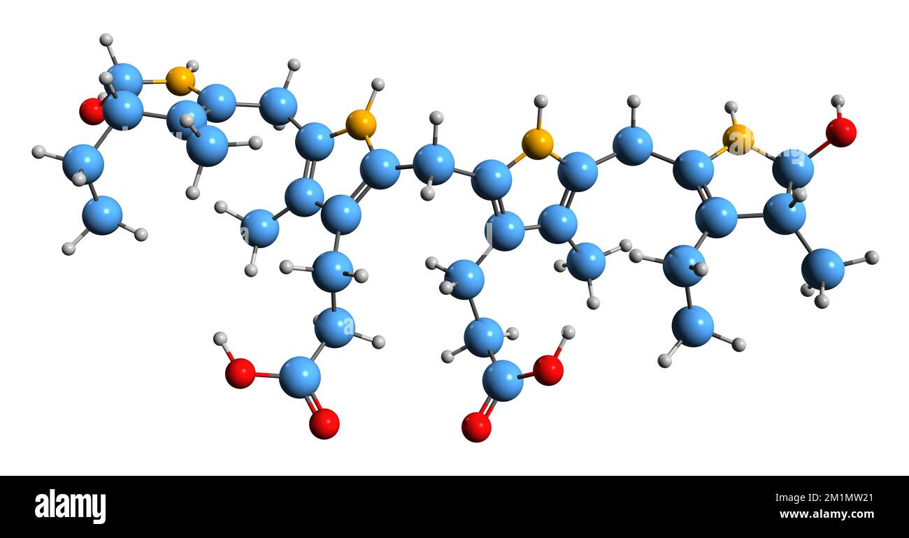 3D image of Stercobilinogen skeletal formula - molecular chemical ...
