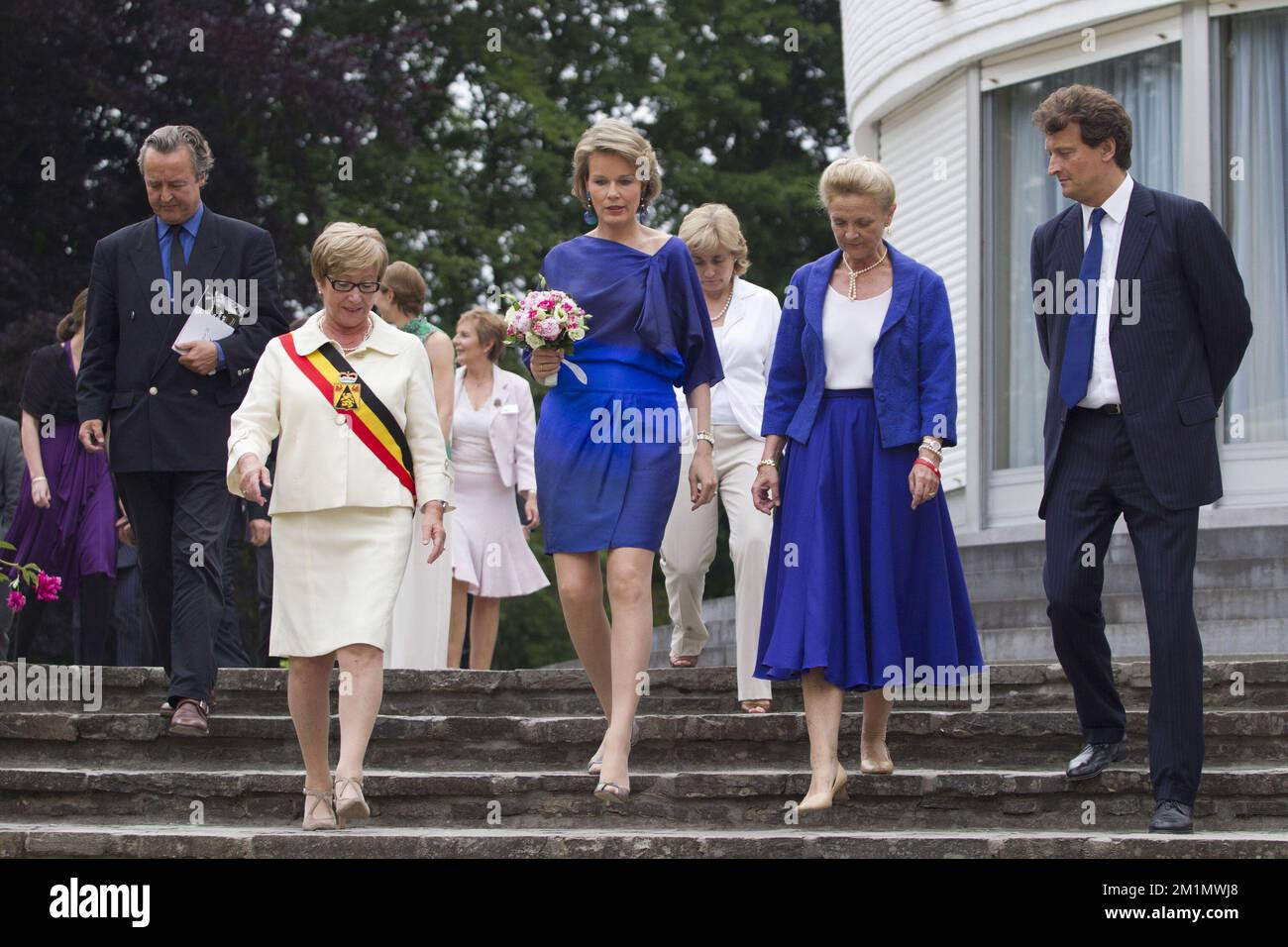 20120619 - WATERLOO, BELGIUM: Princess Mathilde of Belgium (C), Marie ...