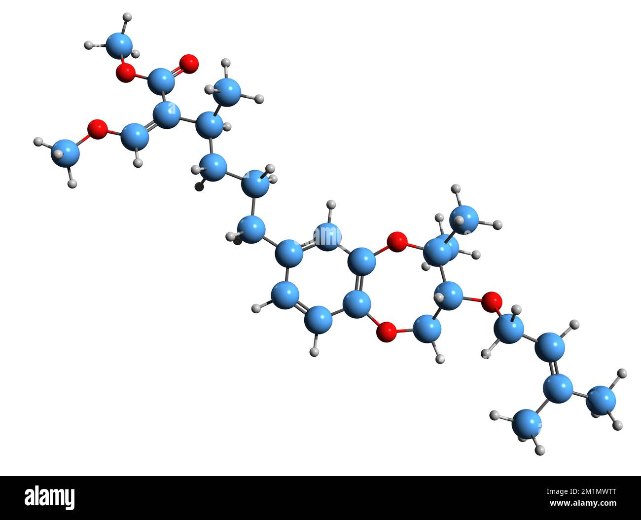 3D image of Strobilurin G skeletal formula - molecular chemical ...