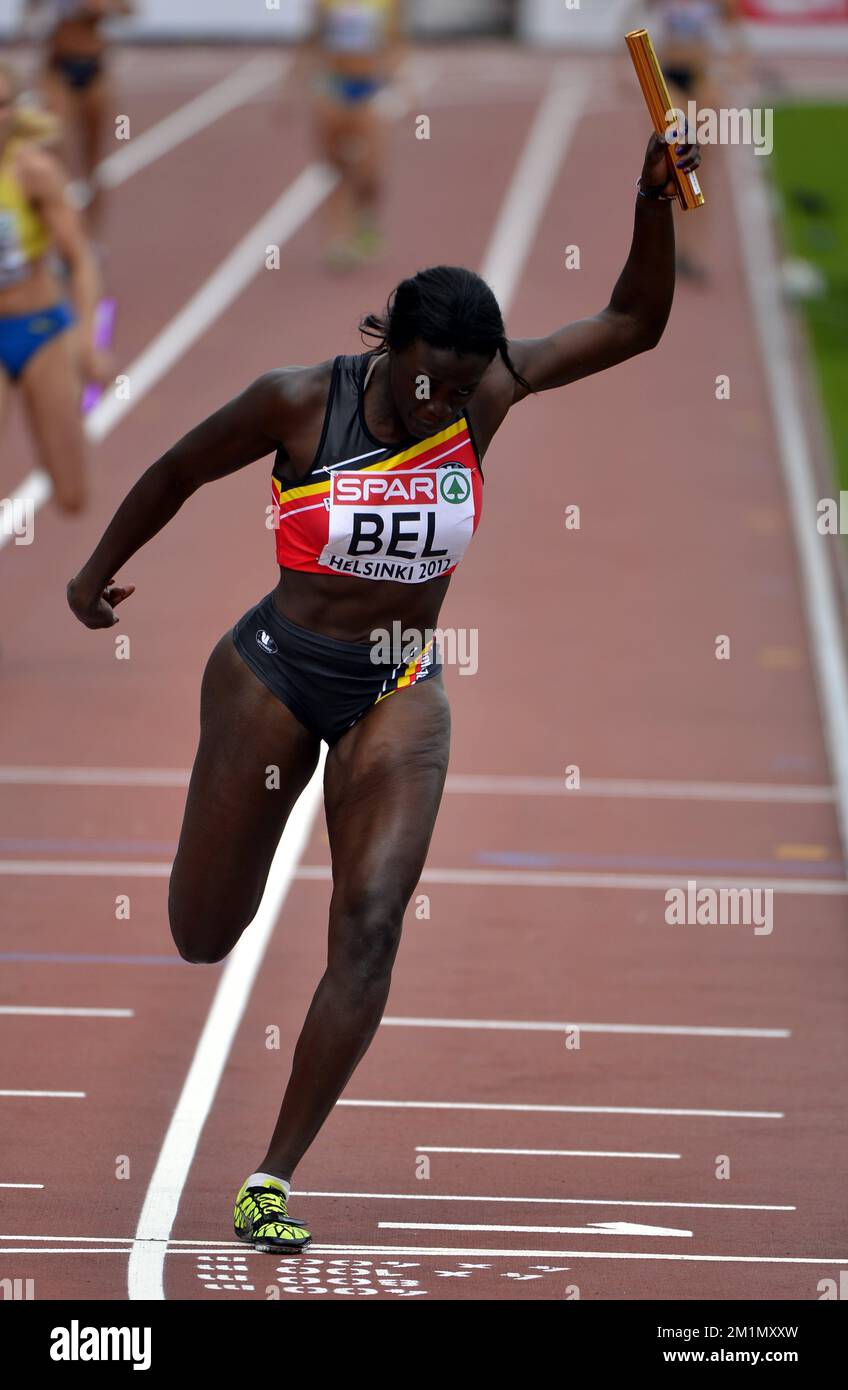 20120629 - HELSINKI, BELGIUM: Belgian Anne Zagre in action during the ...