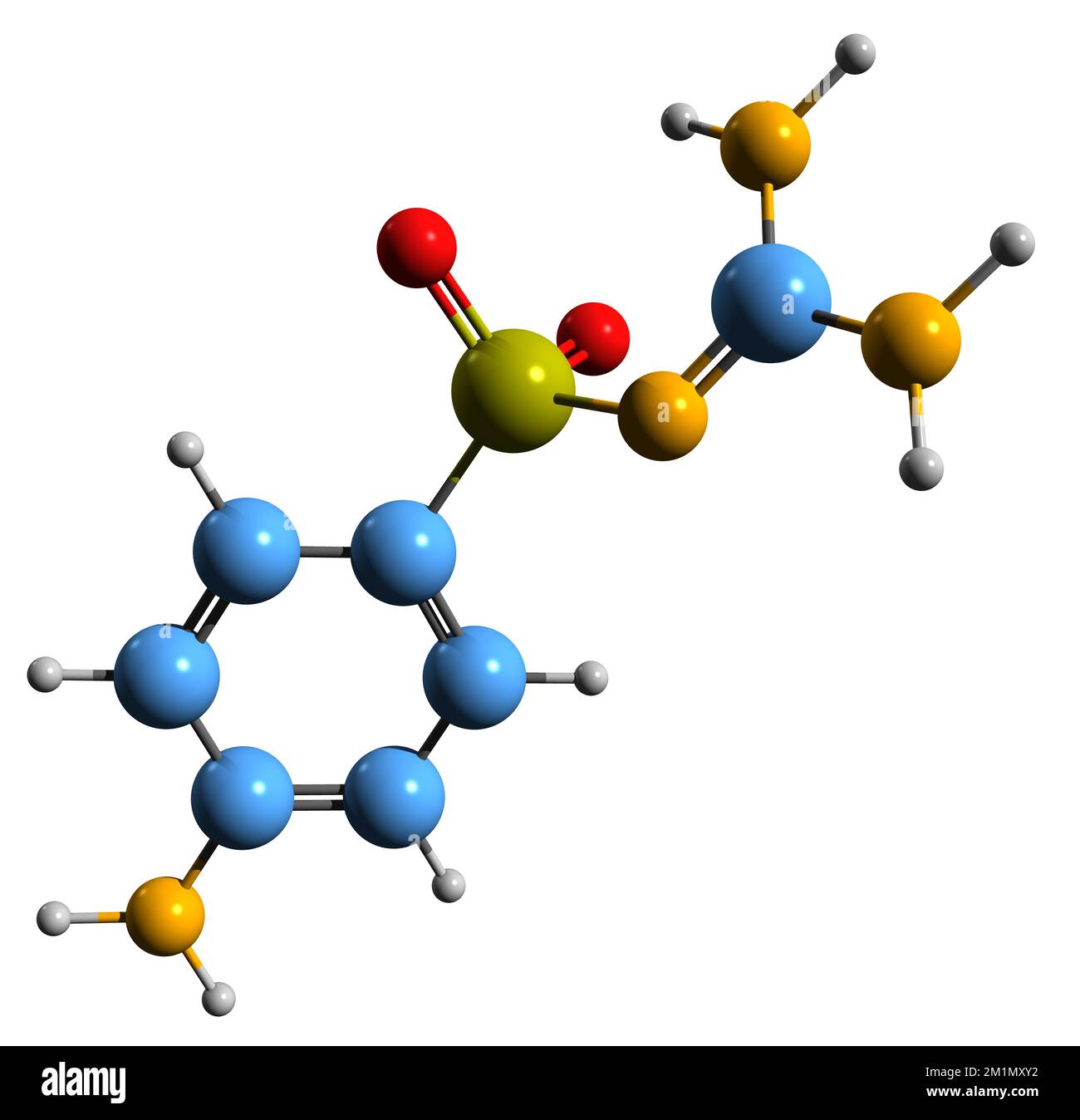 3D image of Sulfaguanidine skeletal formula - molecular chemical ...