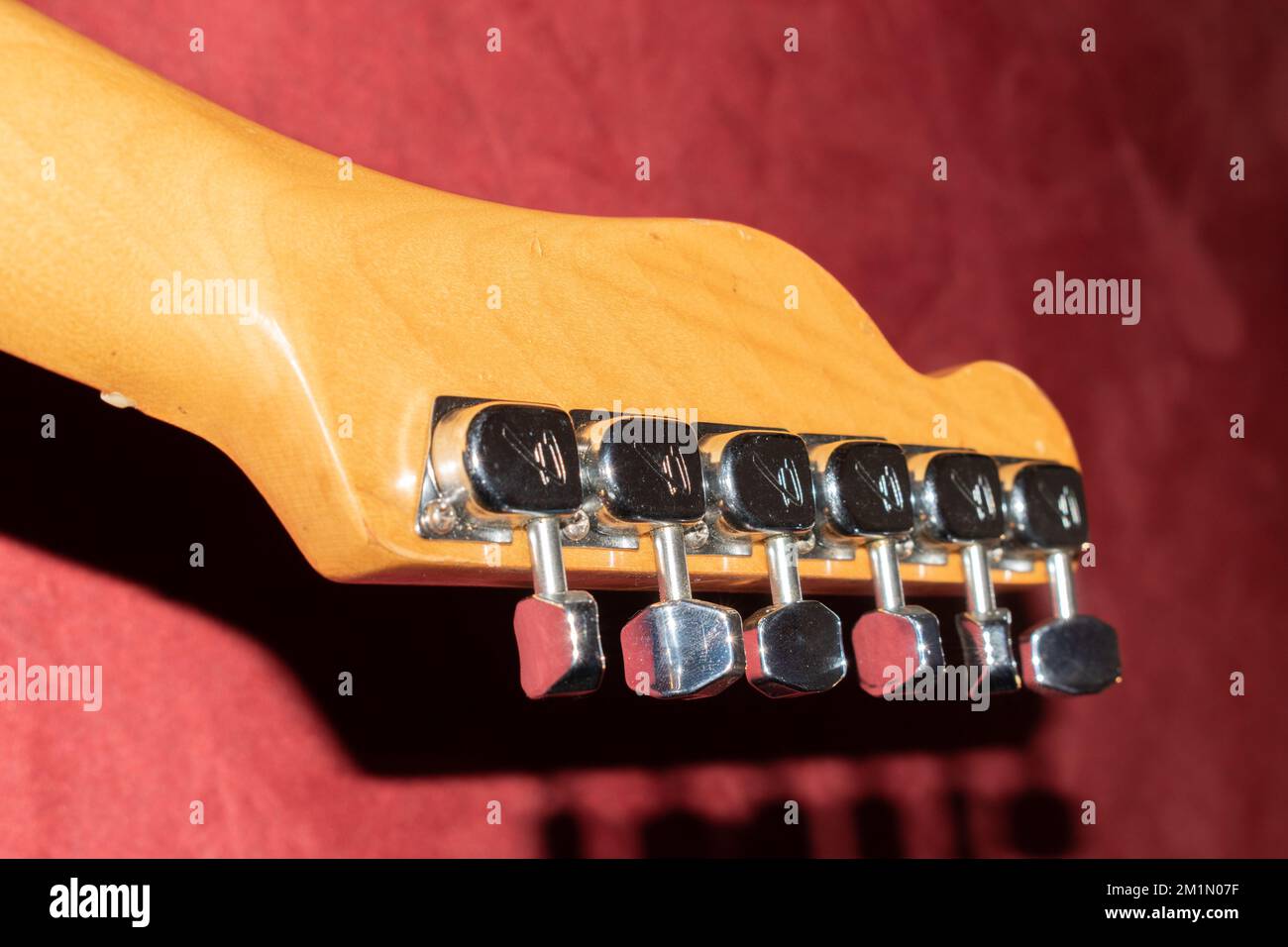 Vaduz, Liechtenstein, January 14, 2022 Backside of a head from a Fender ...