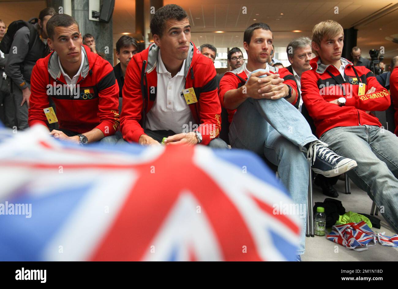 20120712 - BRUSSELS, BELGIUM: Athlete Kevin Borlee, Athlete Jonathan ...