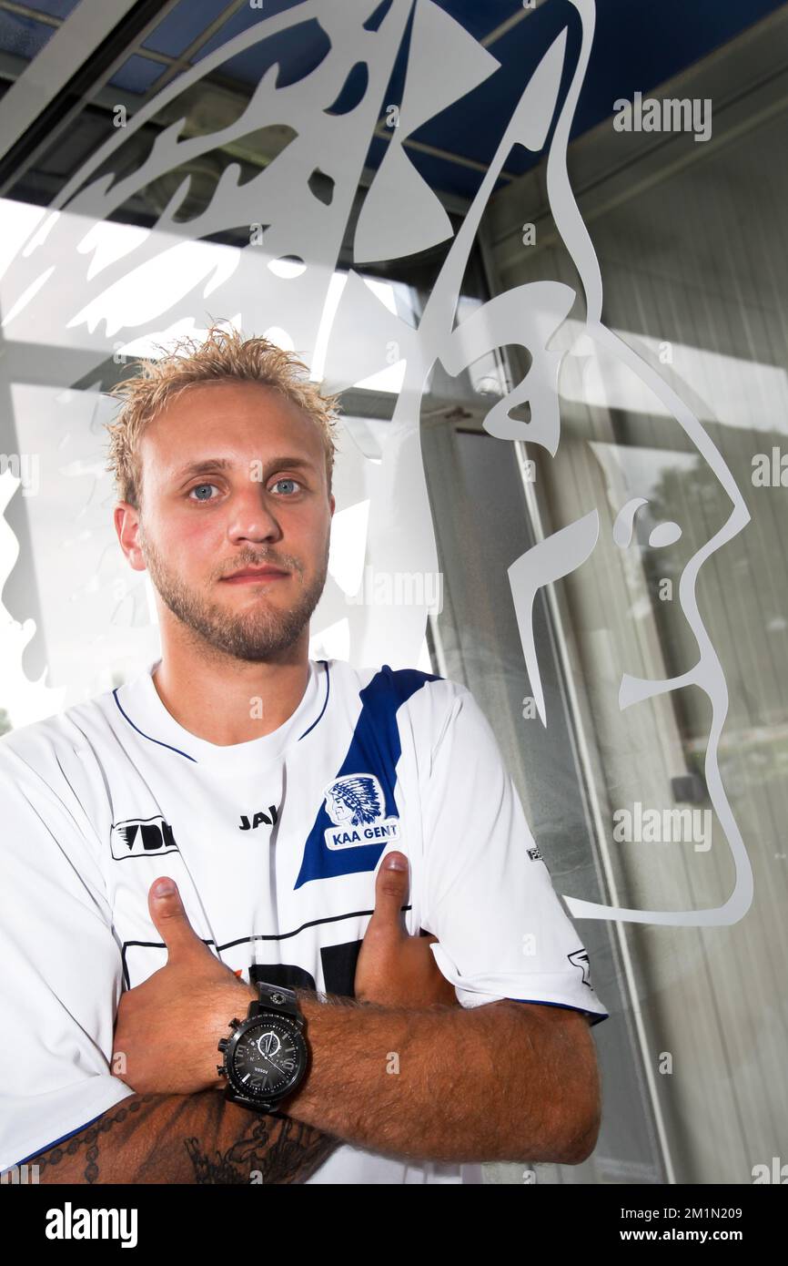 20120720 - GENT, BELGIUM: Gent's new player Jordan Remacle poses for ...