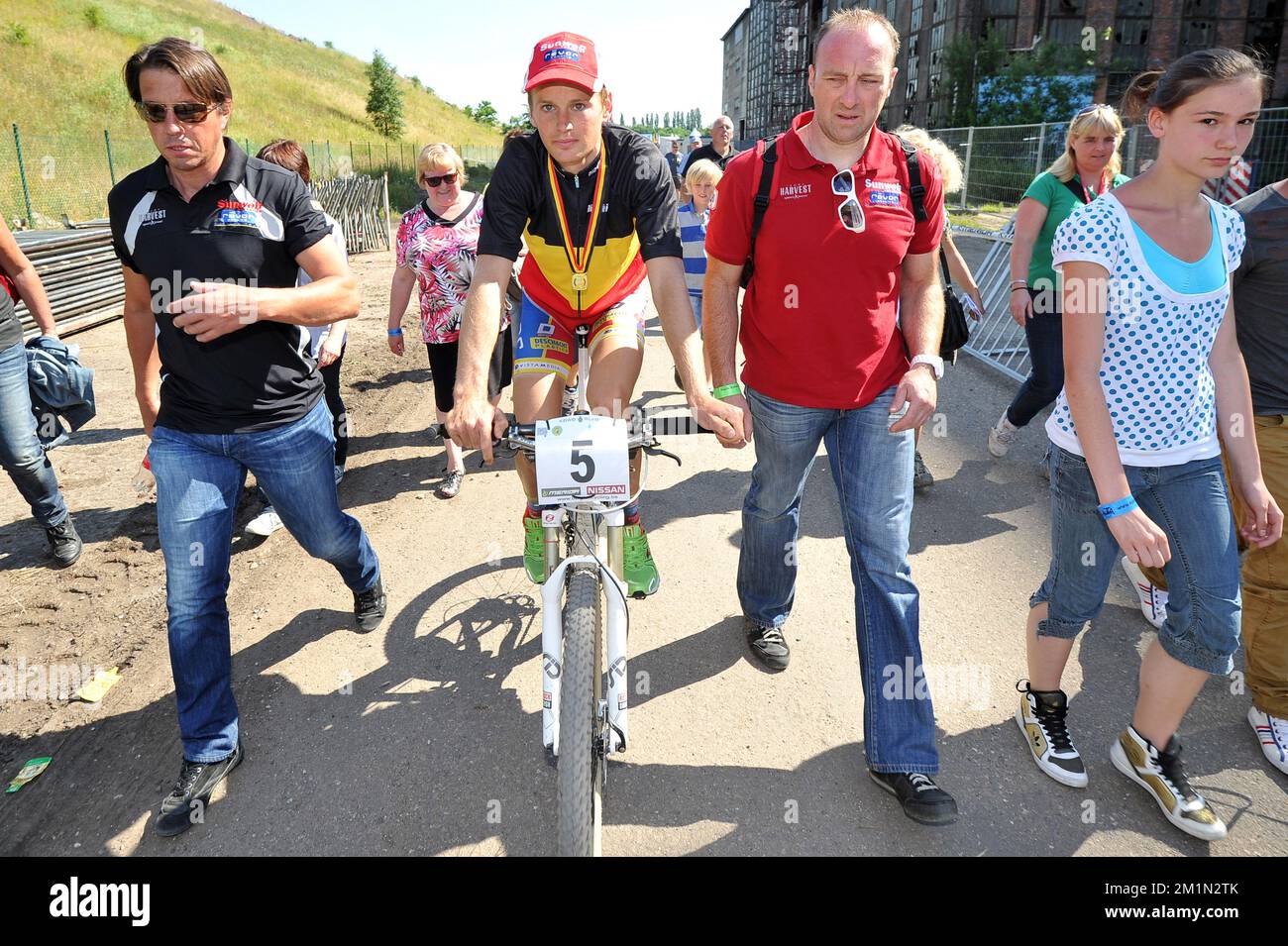 20120722 - BERINGEN, BELGIUM: Mario Declercq (L) and winner Kevin ...