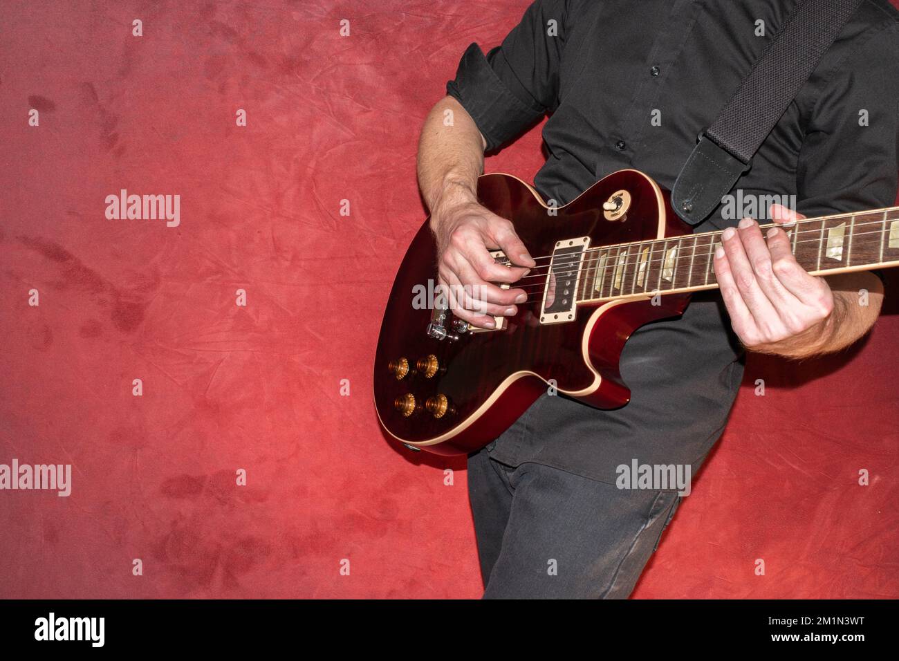 Vaduz, Liechtenstein, January 27, 2022 Artist is performing with a ...