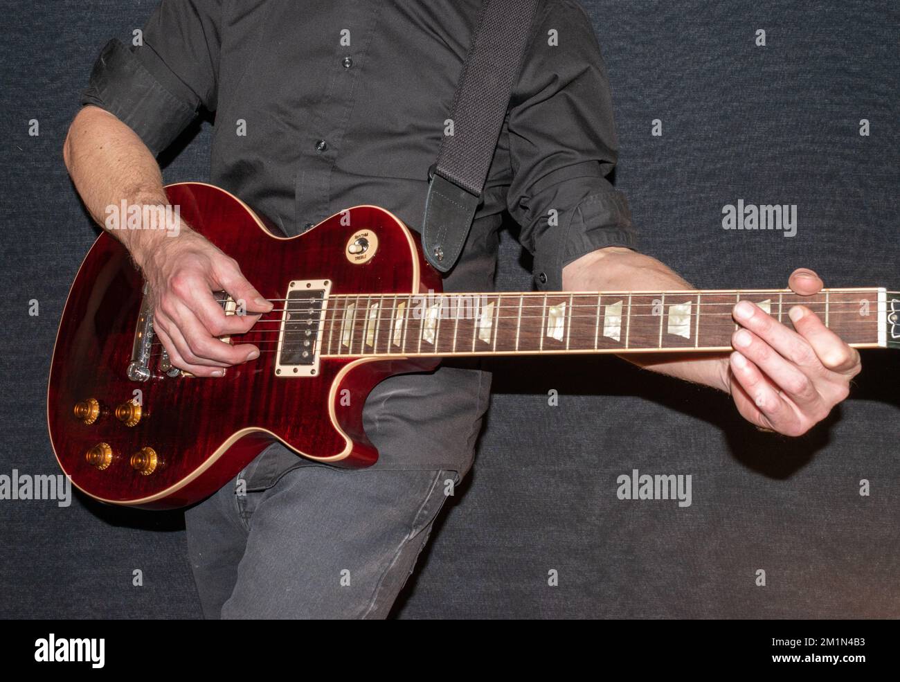 Vaduz, Liechtenstein, January 27, 2022 Artist is performing with a ...