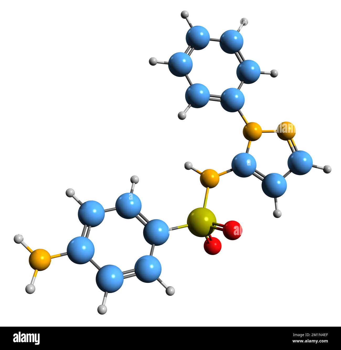 3D image of Sulfaphenazole skeletal formula - molecular chemical ...