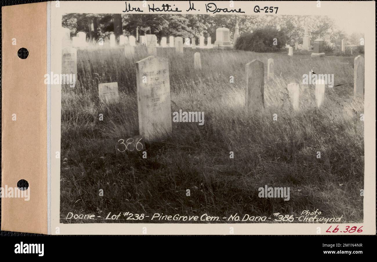Austin Doane, Pine Grove Cemetery, lot 238, North Dana, Mass., ca. 1928 ...