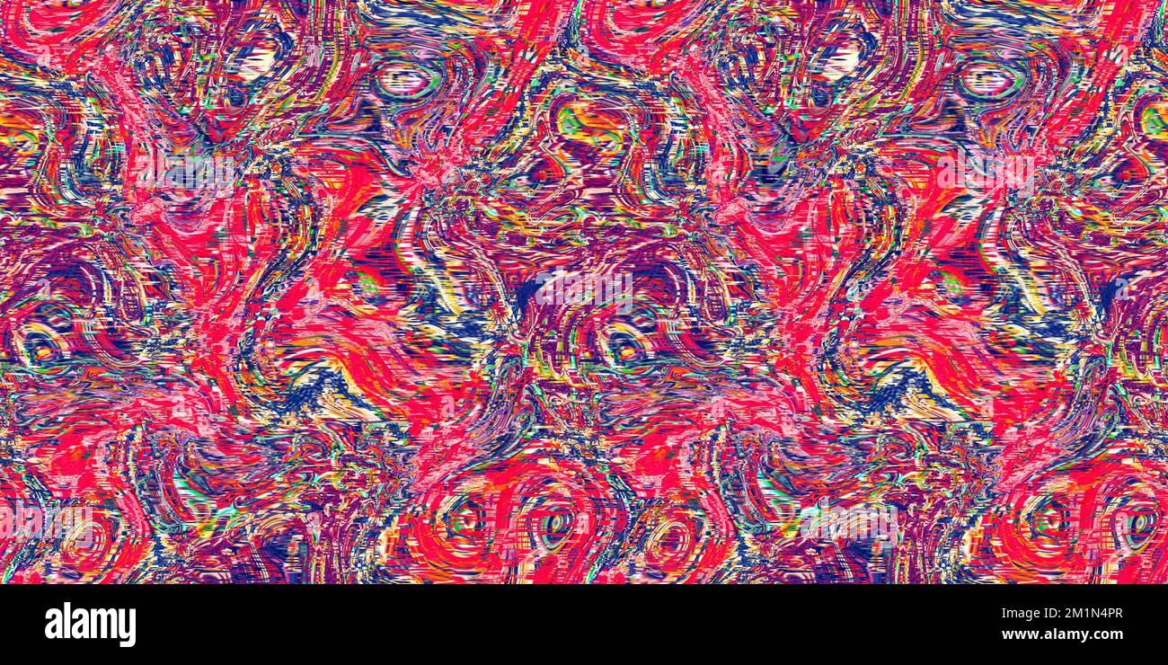 Vibrant pink distortion border. Bright colorful kitsch banner for fluid ...