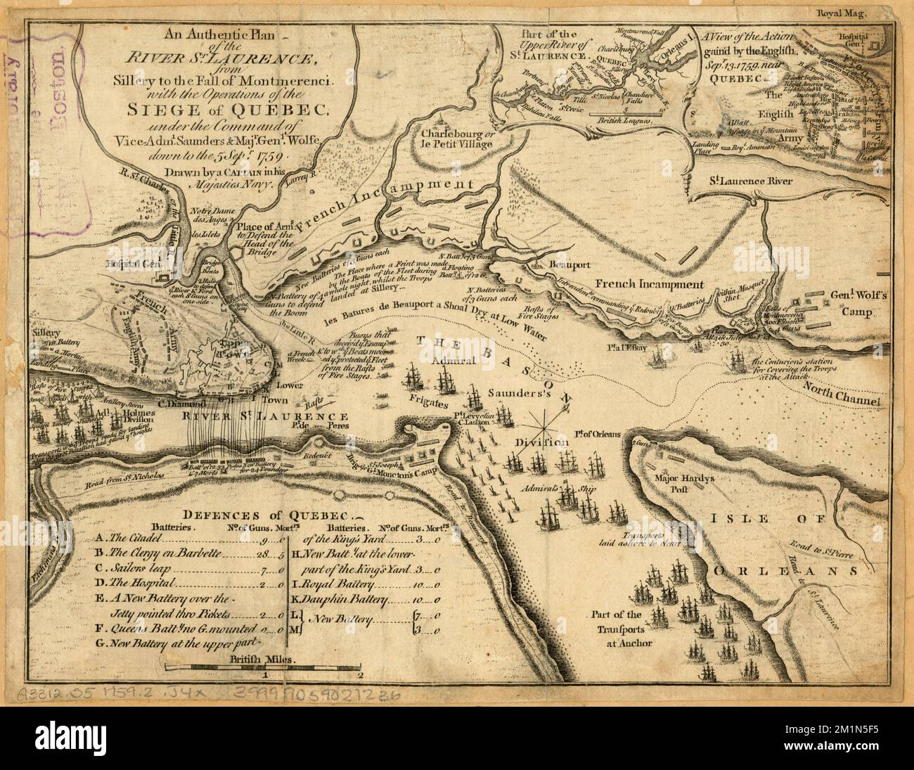 An authentic plan of the River St. Laurence, from Sillery to the Fall ...