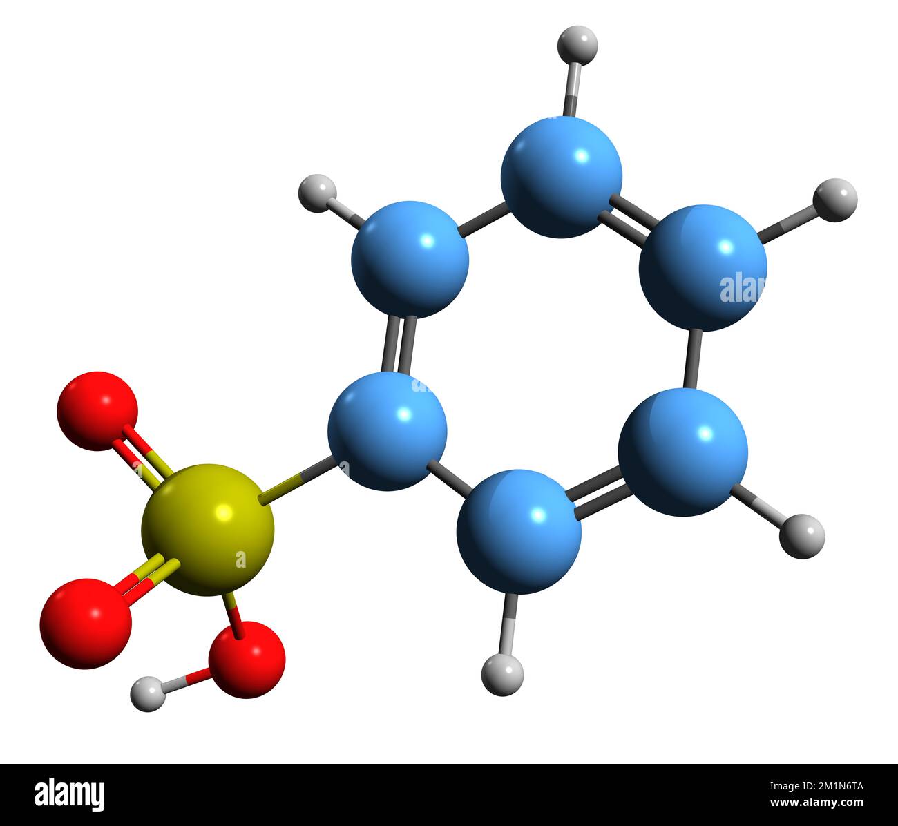 3D image of Benzenesulfonic acid skeletal formula - molecular chemical ...
