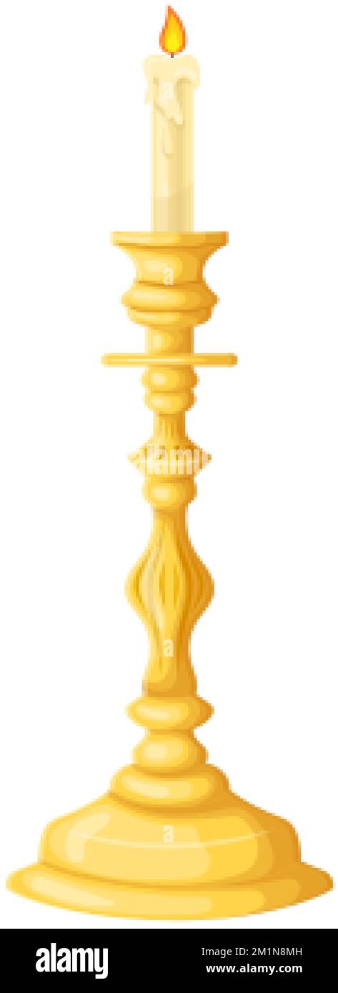 candlestick old vintage cartoon vector illustration Stock Vector Image ...