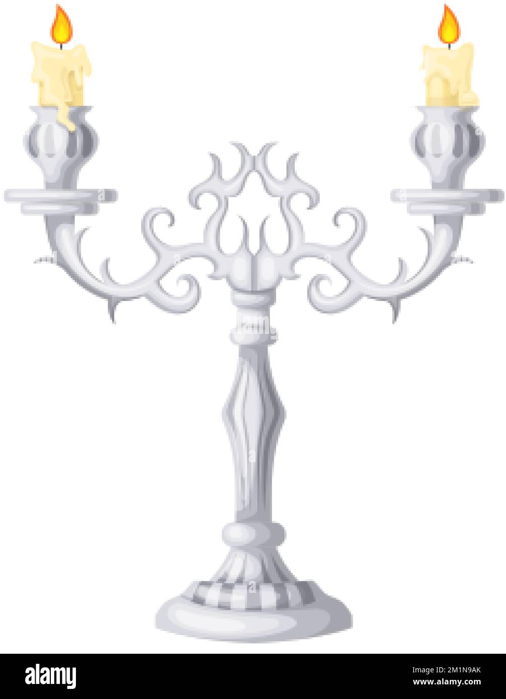 candlestick old vintage cartoon vector illustration Stock Vector Image ...