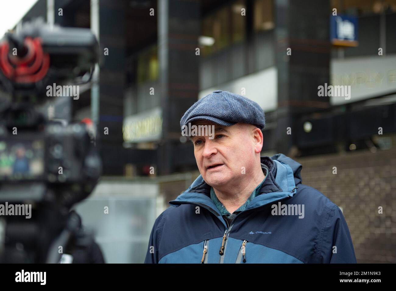 London, UK. 13th Dec, 2022. RMT General Secretary Mick Lynch joins the ...
