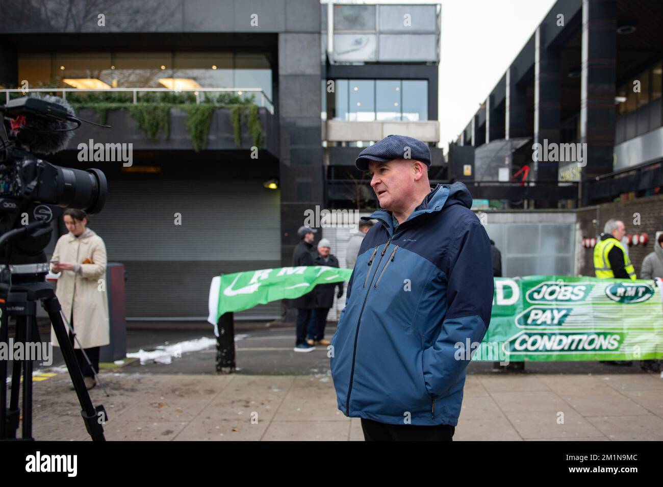 London, UK. 13th Dec, 2022. RMT General Secretary Mick Lynch joins the ...