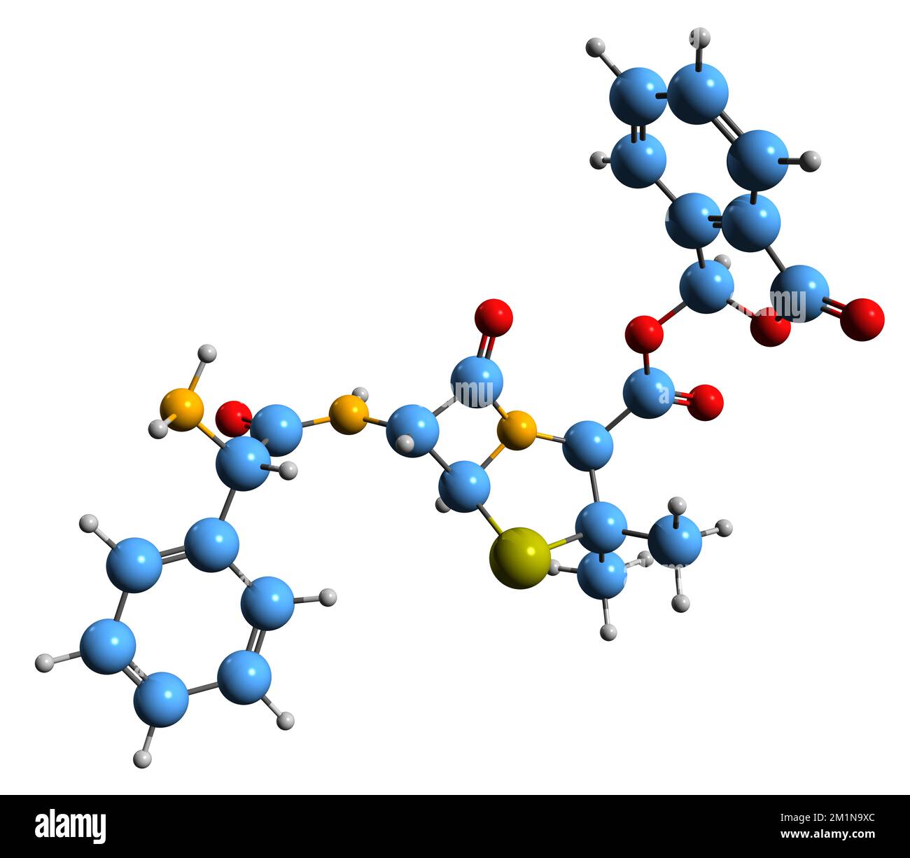 3D image of Talampicillin skeletal formula - molecular chemical ...