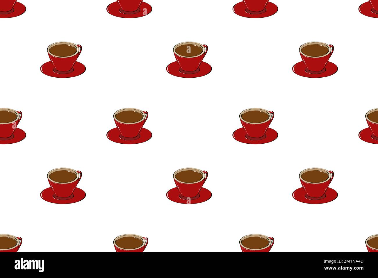 Hot drink seamles pattern. Coffee shop collection. Cups of coffee with ...