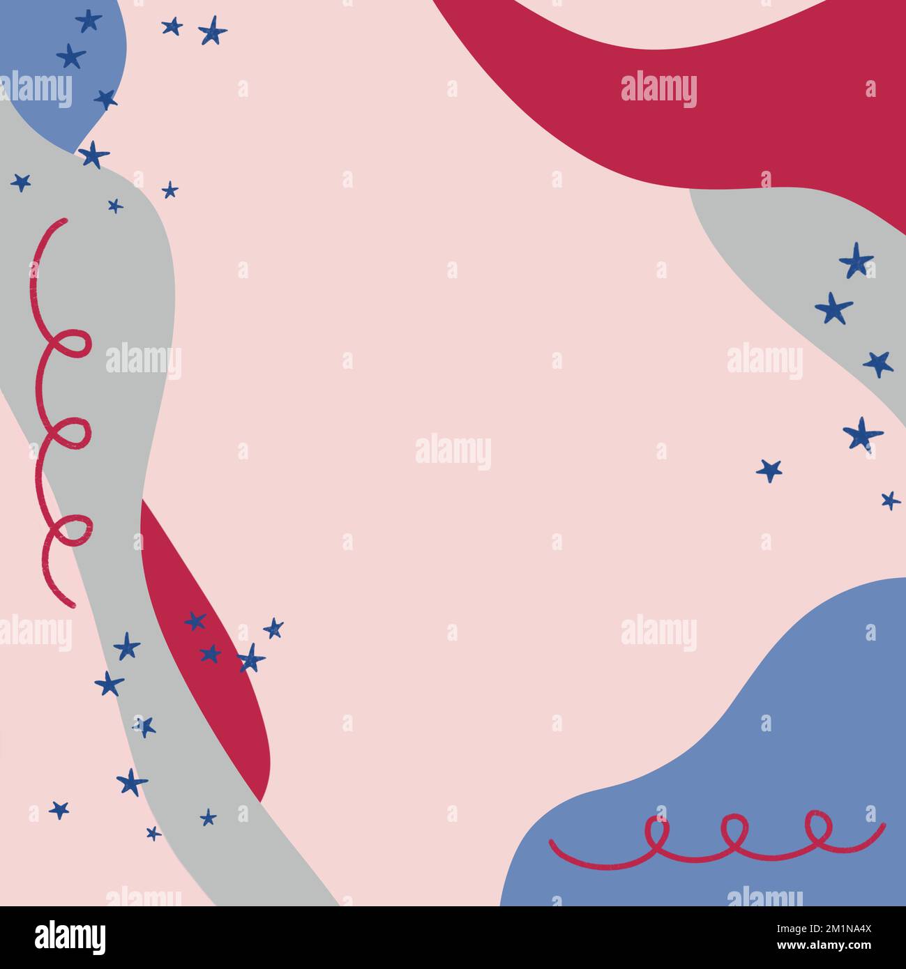 Abstract winter boho background, modern cover color blue and pink ...