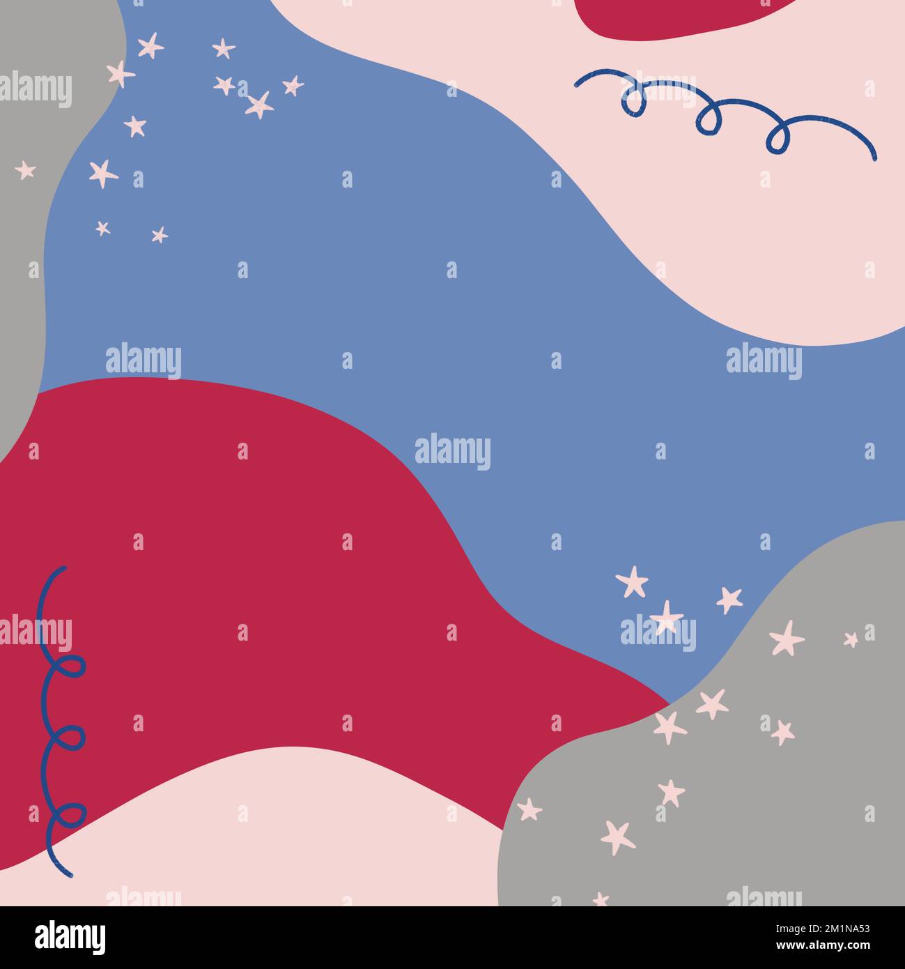 Abstract winter boho background, modern cover color blue and pink ...