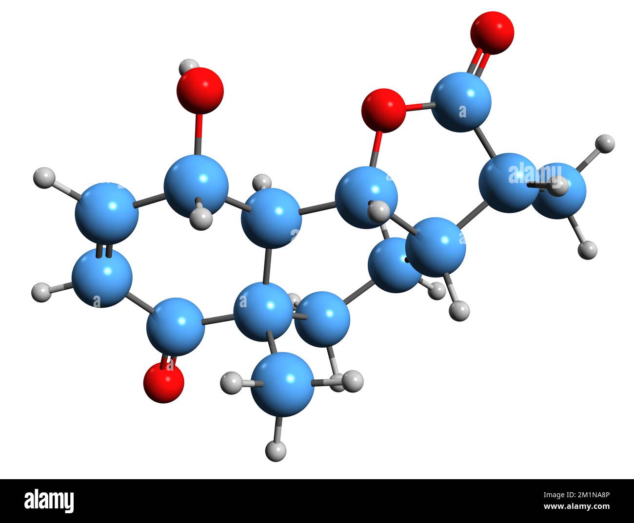 3D image of tauremizin skeletal formula - molecular chemical structure of terpenoid isolated on ...