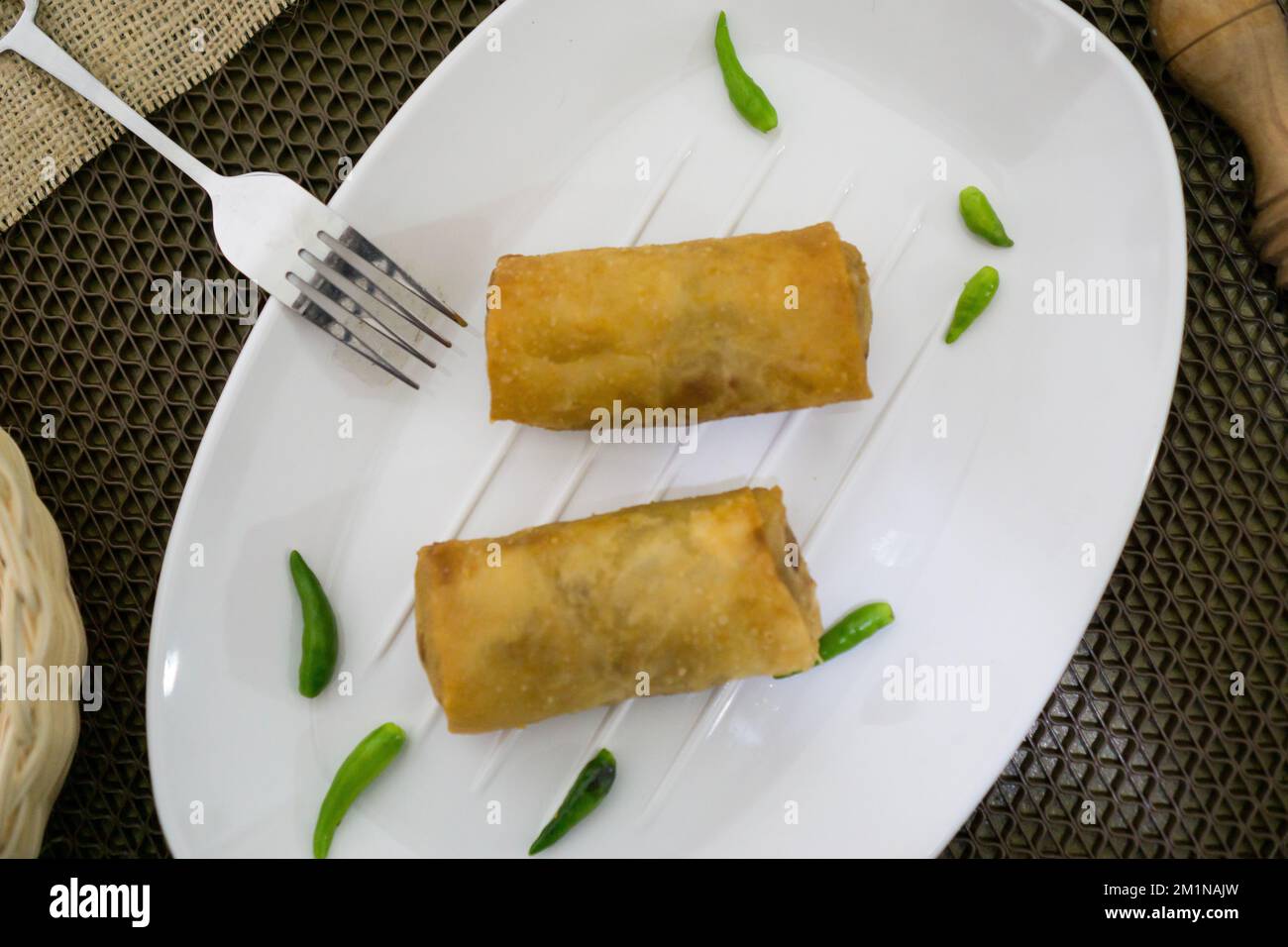 Rougut, lumpia and risol smoked beef, Indonesian Traditional Food on ...