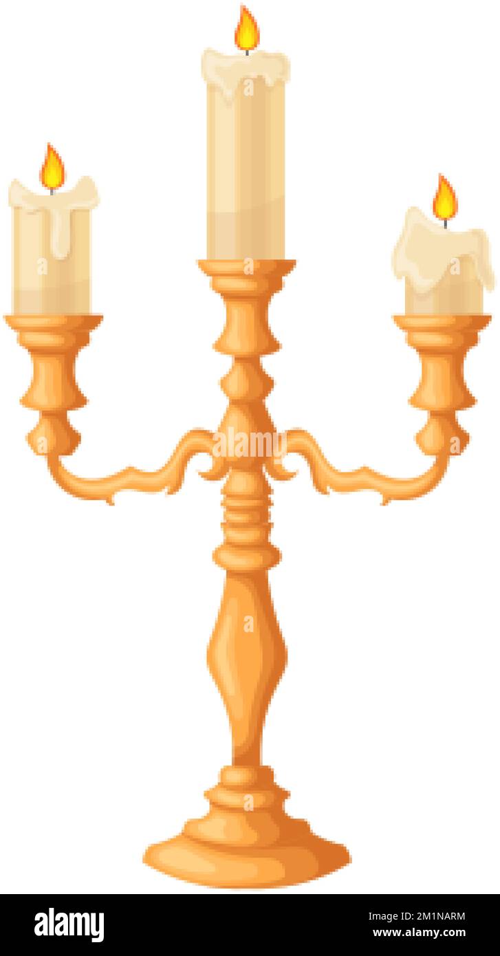 candlestick candelabrum cartoon vector illustration Stock Vector Image ...