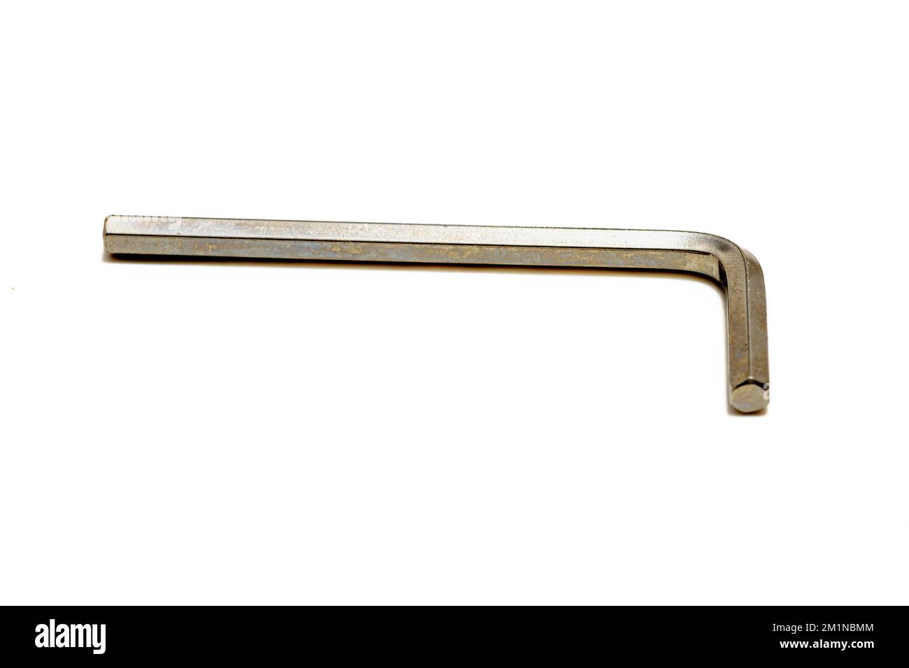 Hex key closeup isolated on white background Stock Photo - Alamy