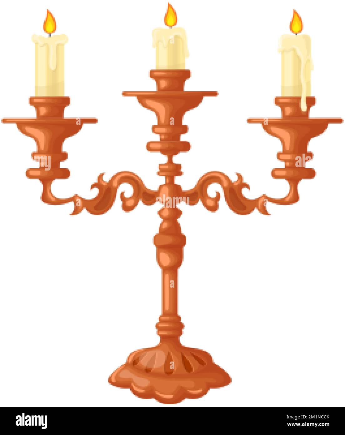 candlestick candelabrum cartoon vector illustration Stock Vector Image ...