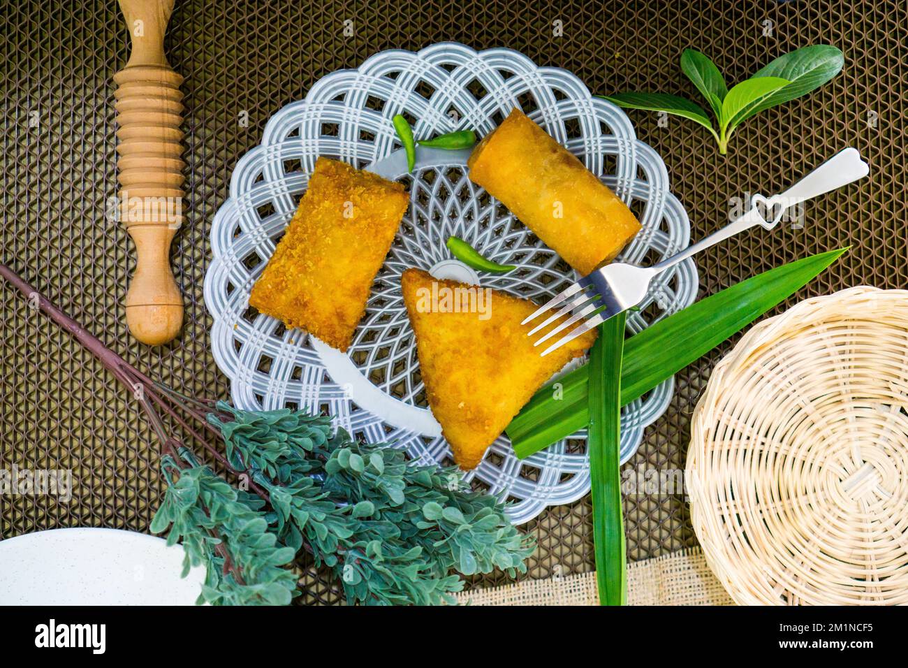 Rougut, lumpia and risol smoked beef, Indonesian Traditional Food on ...