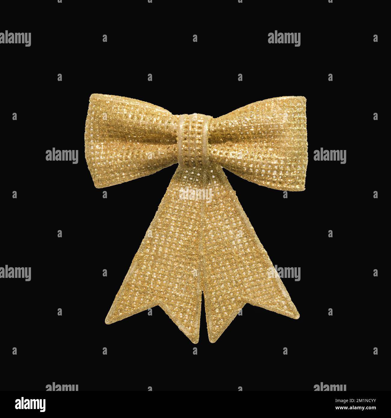 Christmas element. Gold festive bow for christmas. The photo is ...