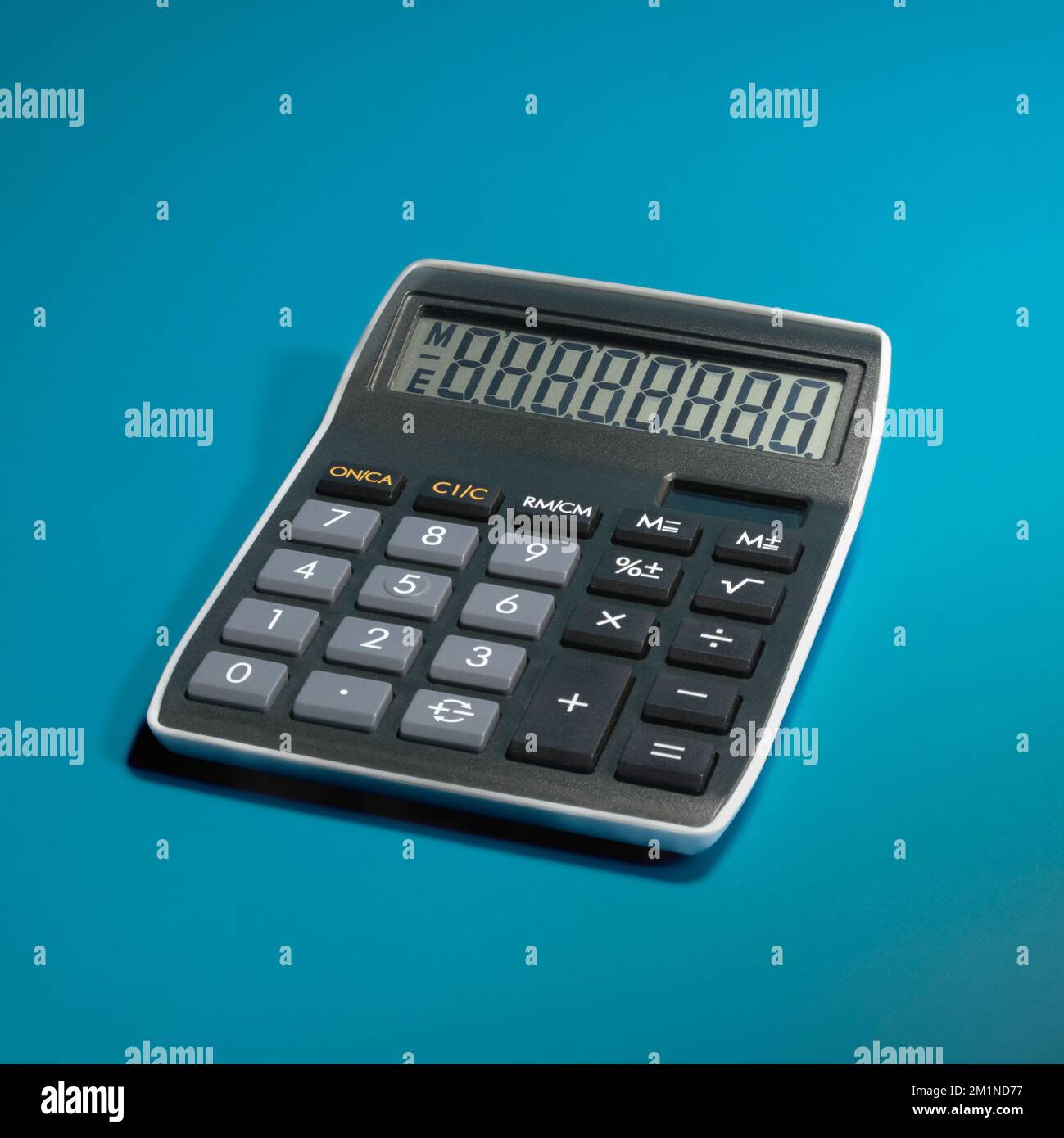 Desktop calculator with activated all the symbols on the scoreboard. on ...