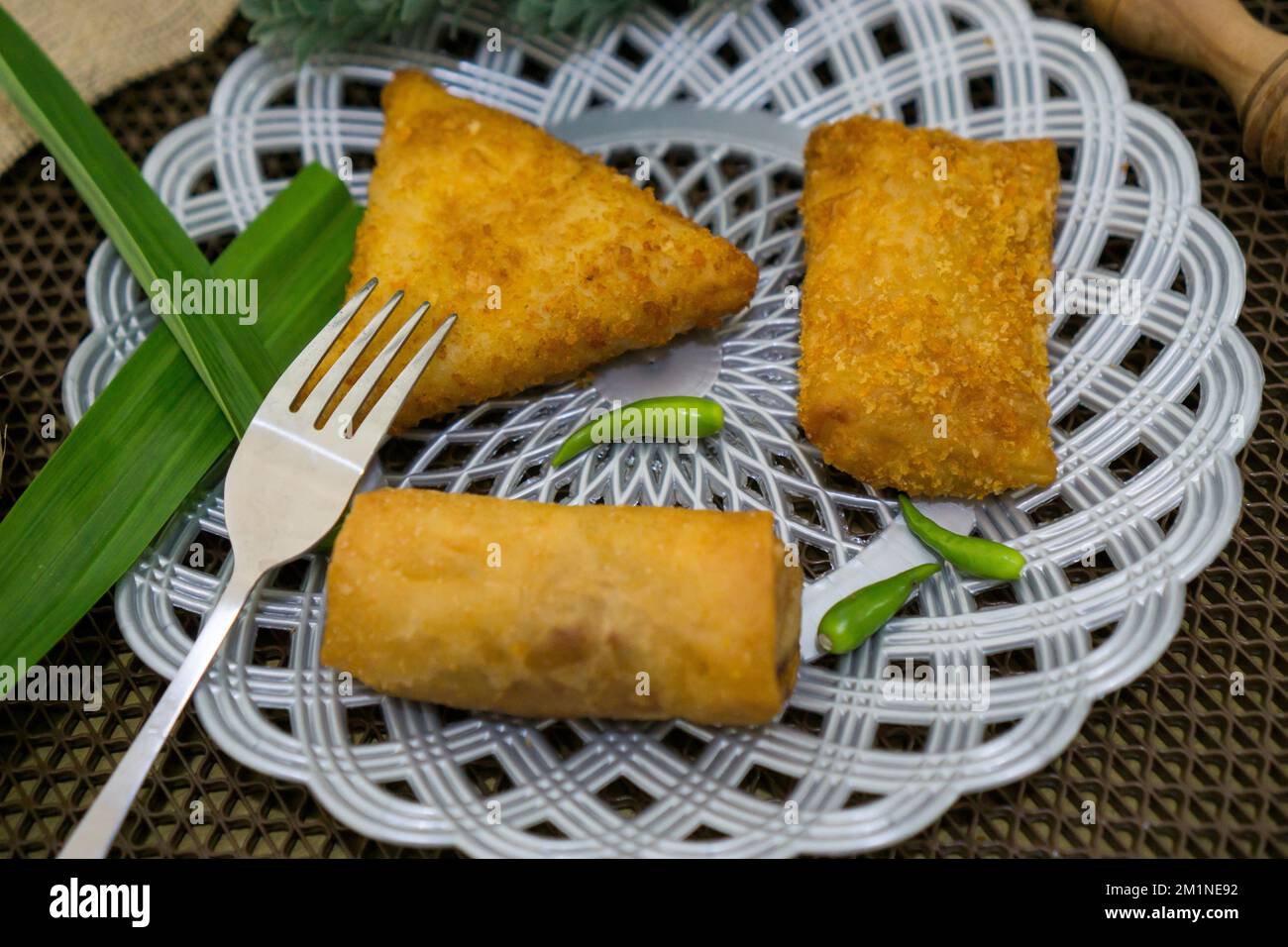 Rougut, lumpia and risol smoked beef, Indonesian Traditional Food on ...