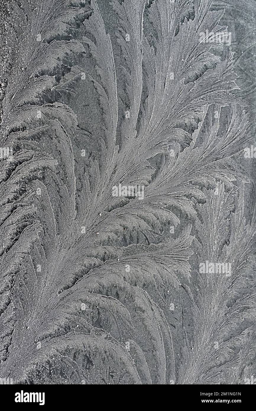 Ice patterns on a car windsreen Stock Photo - Alamy