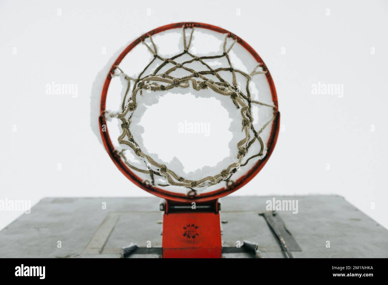 Views of snow on the outdoor basketball court in Clissold Park, Hackney ...