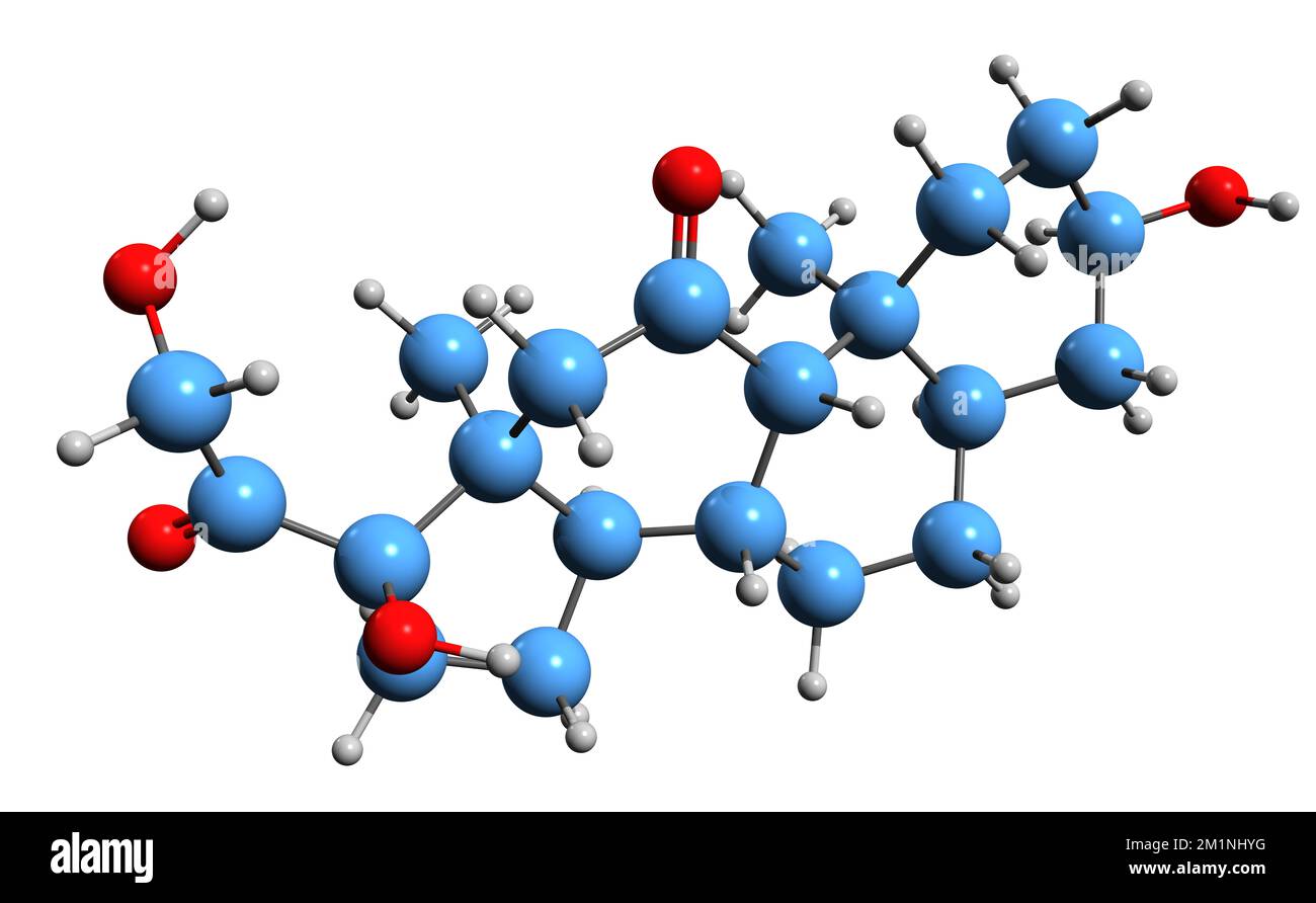 3d Image Of Tetrahydrocortisone Skeletal Formula Molecular Chemical