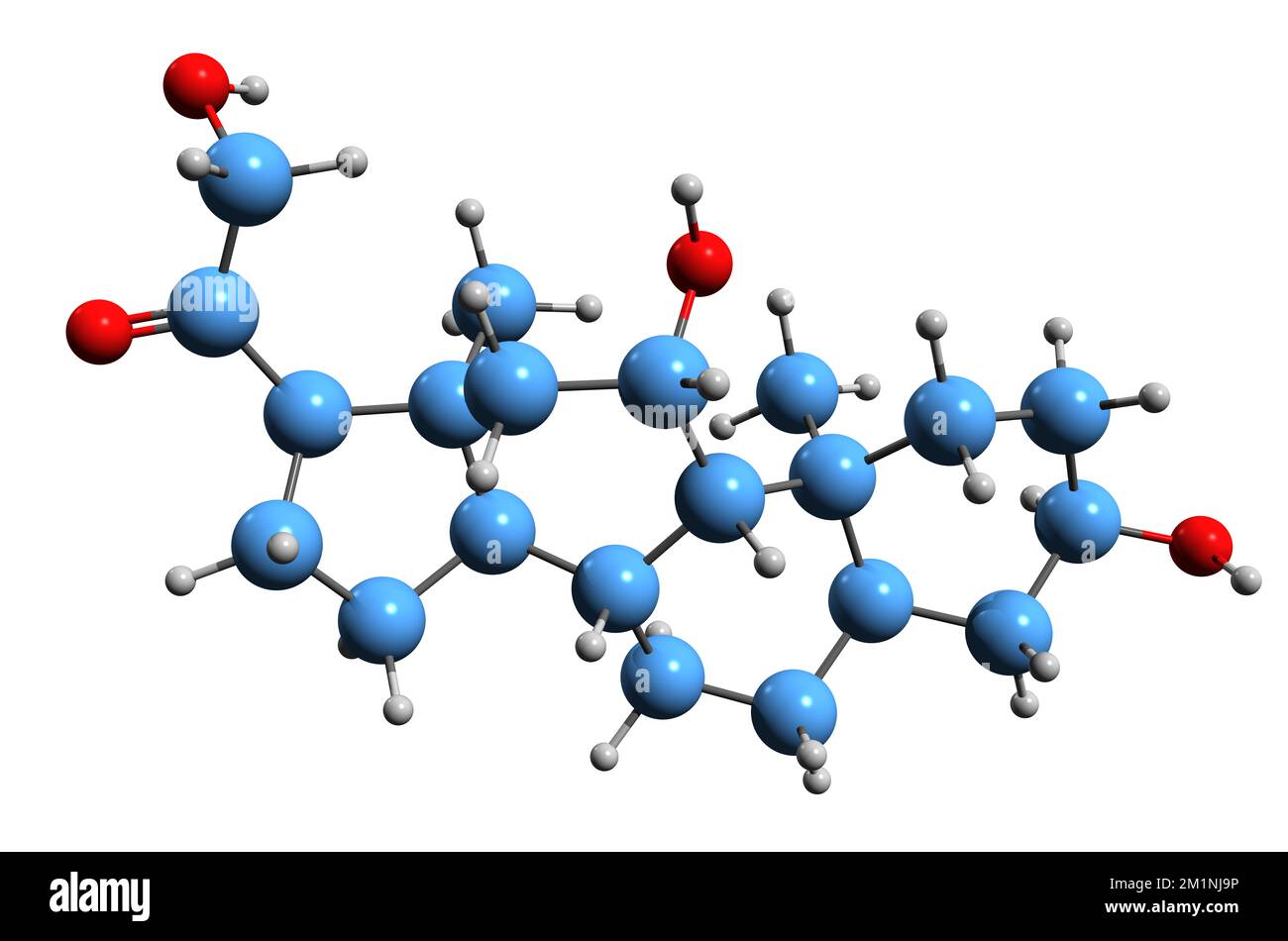 3D image of Tetrahydrocorticosterone skeletal formula - molecular ...