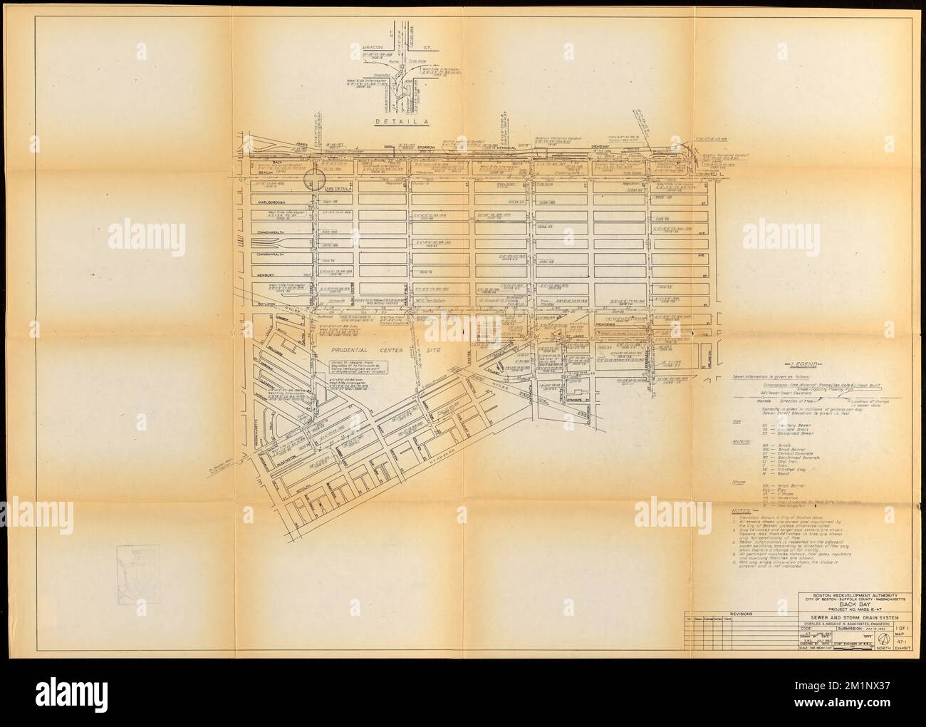 Back Bay project no. Mass R-47 , Back Bay Boston, Mass., Maps, Sewerage ...