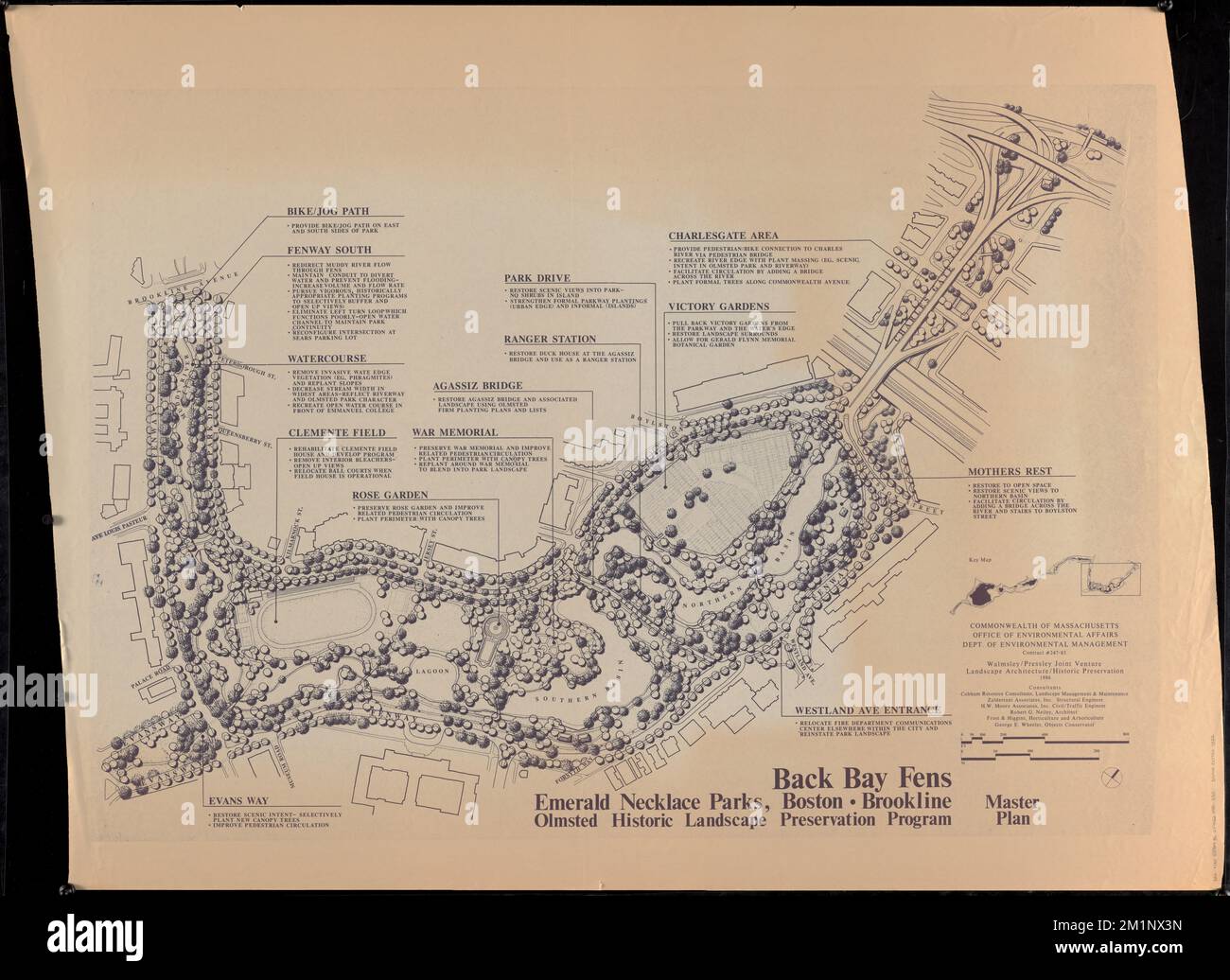 Back Bay Fens master plan , Parks, Massachusetts, Boston, Maps, City ...