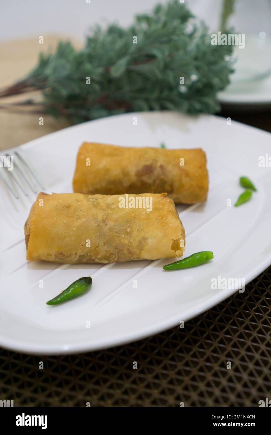 Rougut, lumpia and risol smoked beef, Indonesian Traditional Food on ...