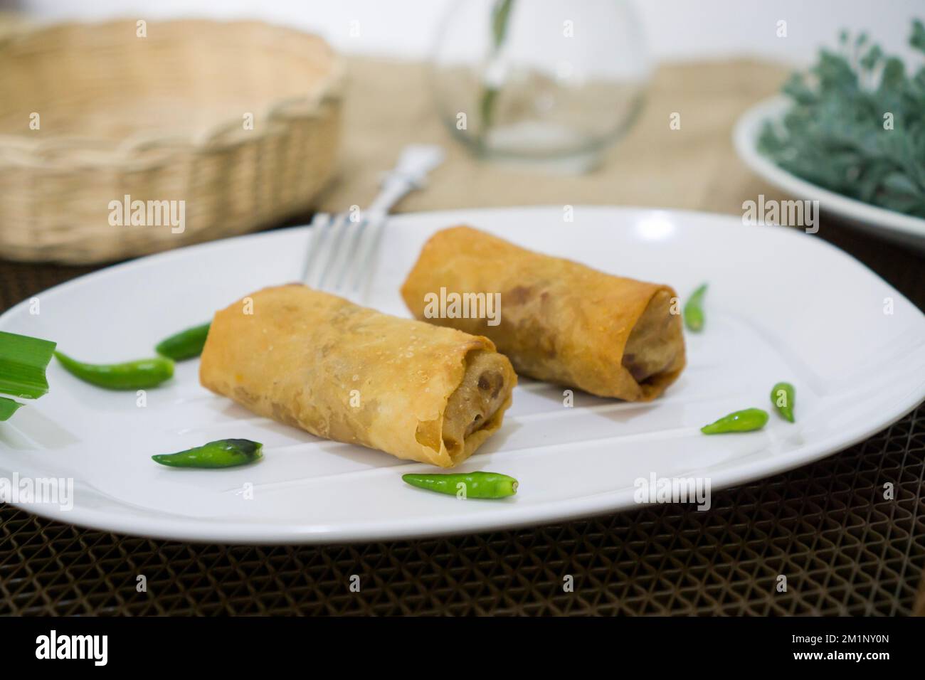 Rougut, lumpia and risol smoked beef, Indonesian Traditional Food on ...