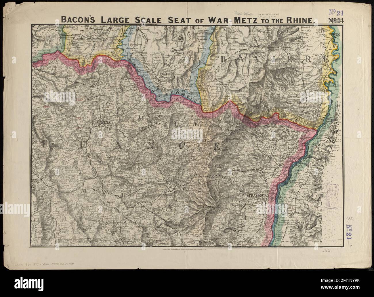 Bacon's large scale seat of war - Metz to the Rhine , Franco-Prussian ...