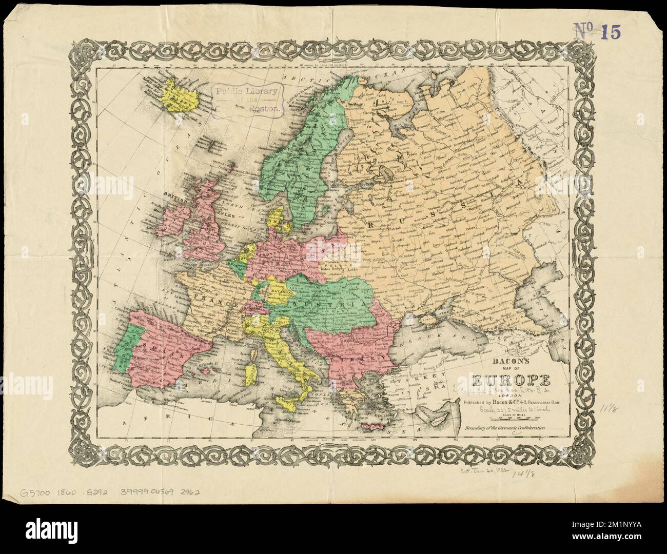 Bacon's map of Europe , Europe, Maps Norman B. Leventhal Map Center ...