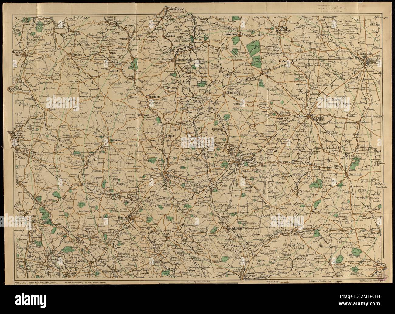 Bacon's new cycling road-map of Nottingham and district , Cycling ...