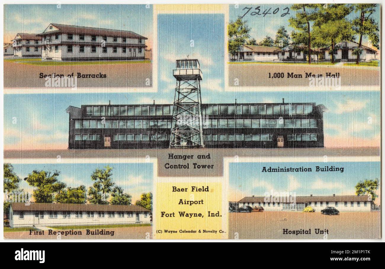 Baer Field Airport, Fort Wayne, Ind. -- Section of barracks, 1,000 man ...