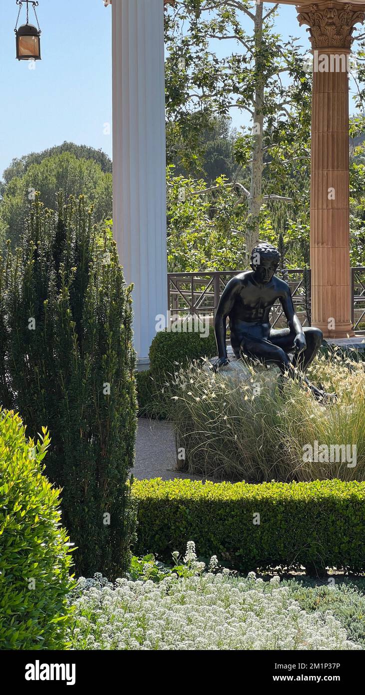 Ancient Greek statue in the Getty Villa, Malibu, California Stock Photo ...